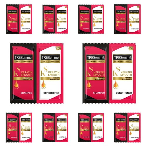 10X Tresemme Kertin Shampoo Twin Sachet, 14ml infused with Keratin ...