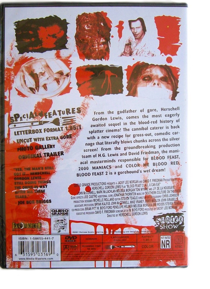 Blood Feast 2: All U Can Eat (DVD, 2003, Directors Cut) John McConnell ...