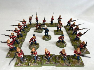 28MM Zulu War PAINTED 24th Regiment of Foot British Infantry Black Tree ...