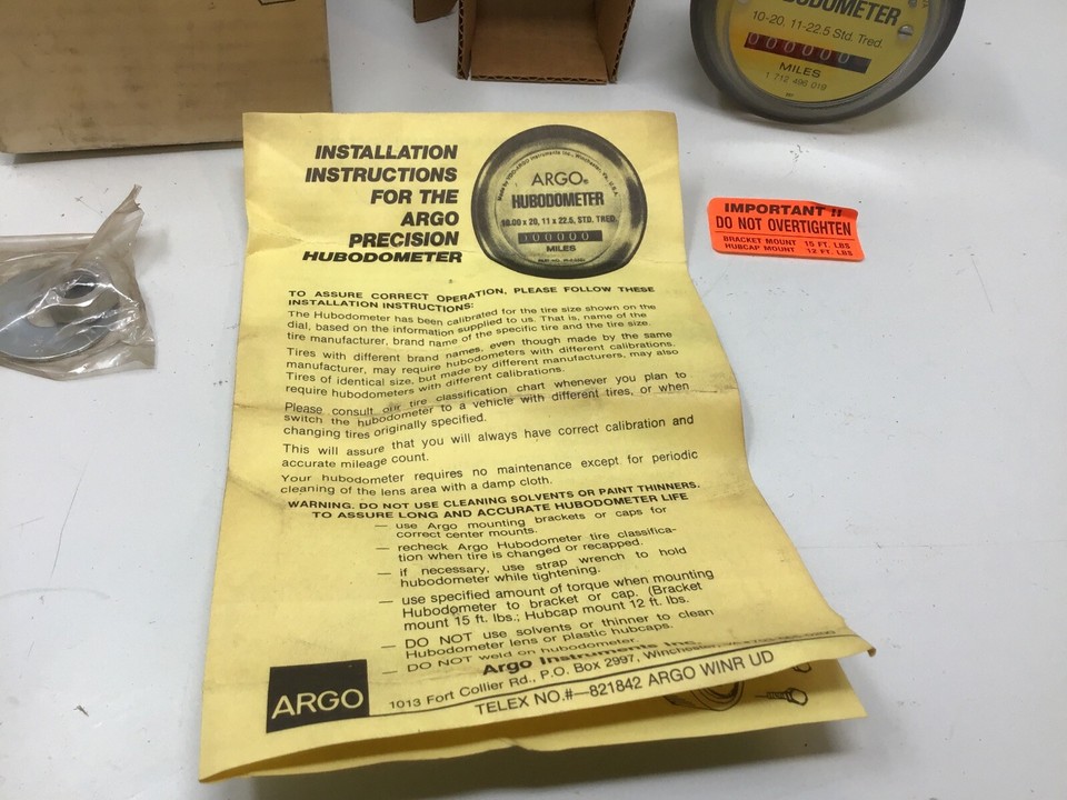 NOS Argo Hubodometer 1712496019 Wheel Hub Mounted Odometer NEW W ...