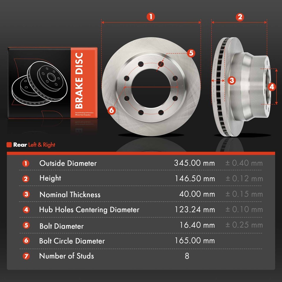2x Disc Brake Rotors for Chevrolet Express 3500 09-20 Express 4500 09 ...