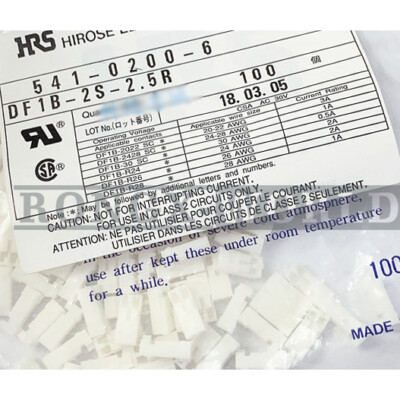 100pcs HRS HIROSE Connector DF1B-2S-2.5R 2pin Plastic Shell 2.5mm Pitch ...