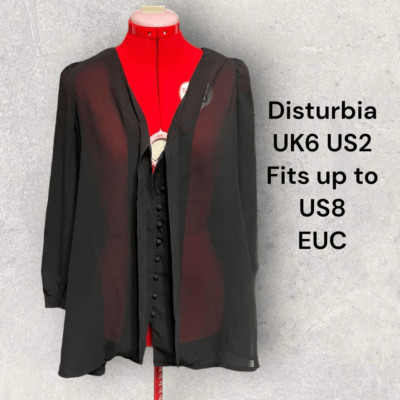 Disturbia relaxed fit button down size uk 6 U.S. 2 | eBay