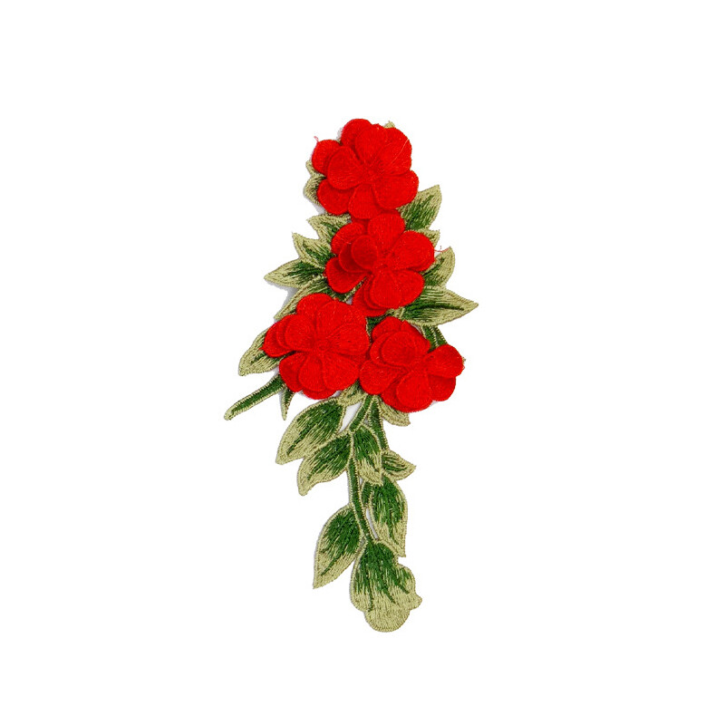 Rose Flower Patch Iron Sew On Embroidered Badge Clothes Embroidery ...