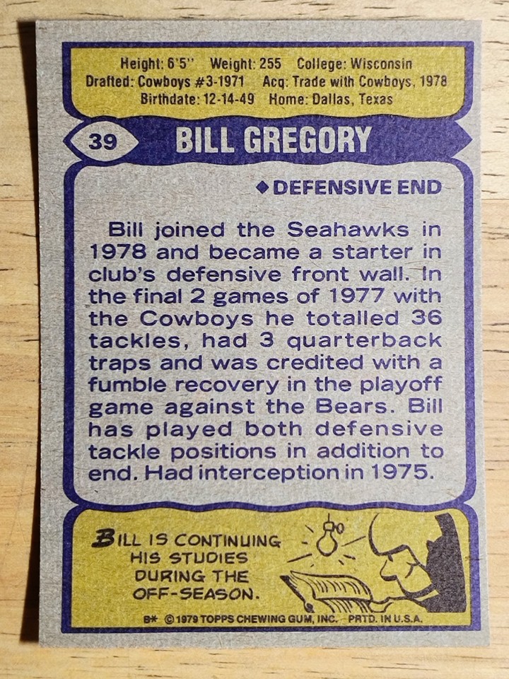 1979 Topps #39 Bill Gregory RC (NM) | eBay