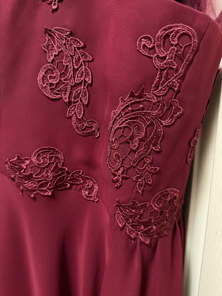 Maroon Maxi Dress Size 24 Sleeveless with Jacket Chiffon Corset ...