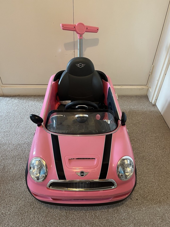 Rollplay Mini Cooper Push Car Pink Ride On Play Childrens Outdoor ...