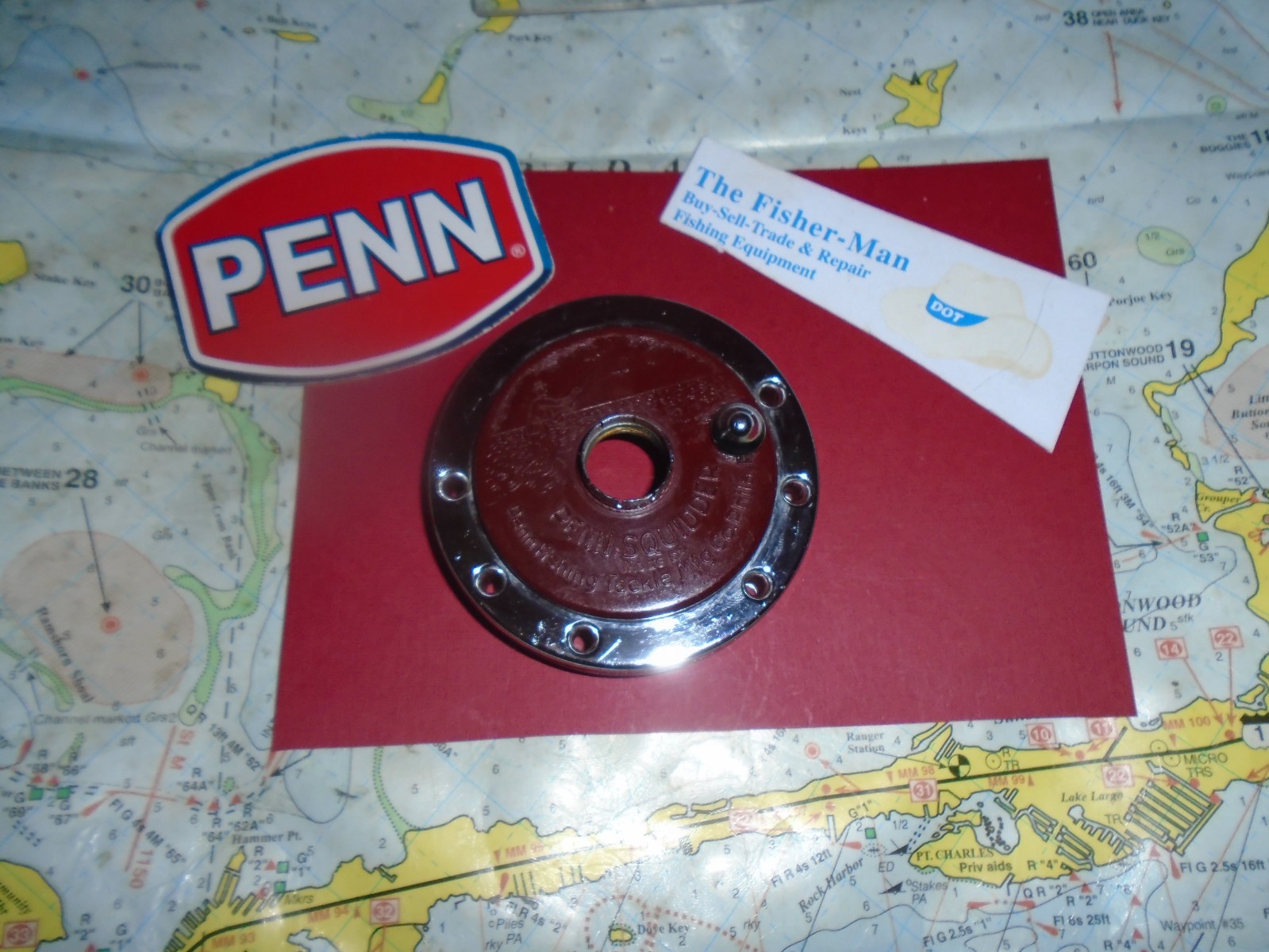 PENN SQUIDDER NON HANDLE SIDEPLATE IN BURGANDY WITH RINGS AND MORE USED ...
