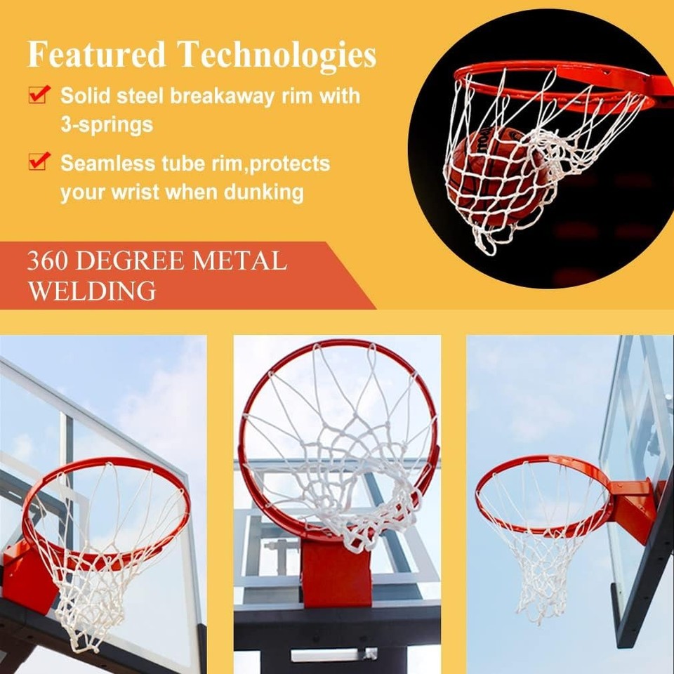 PROGOAL Breakaway Basketball Rim, Heavy Duty Flex Rim Replacement 18 ...