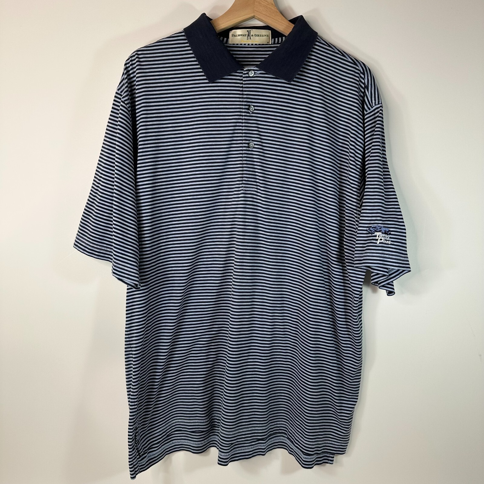 Fairway & Greene Golf Polo Shirt Blue Striped Torrey … - Gem