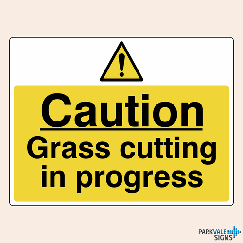 Caution Grass Cutting In Progress Safety Signs (large) | eBay