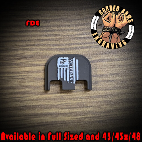 USMC Vet Flag - Glock Rear Slide Plate Back Plate for Full Sized Glocks ...
