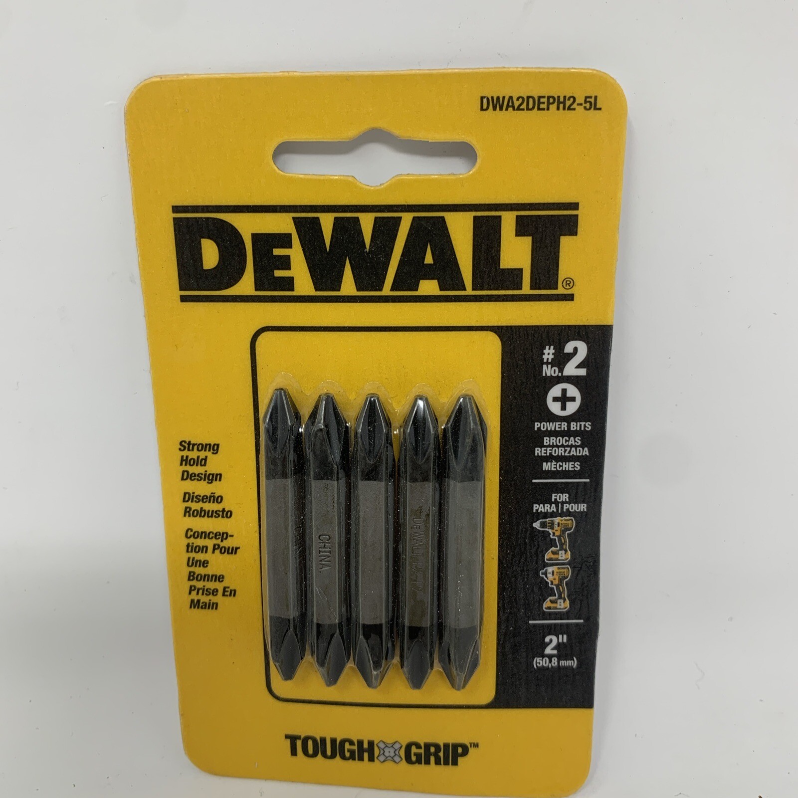 DEWALT Tough Grip #2 Double Sided 2'' Power Bits 5pc. DWA2DEPH2-5L | eBay