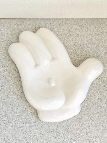 Vintage Disney Mickey Mouse White Glove Hand Ceramic Soap Dish Spoon ...