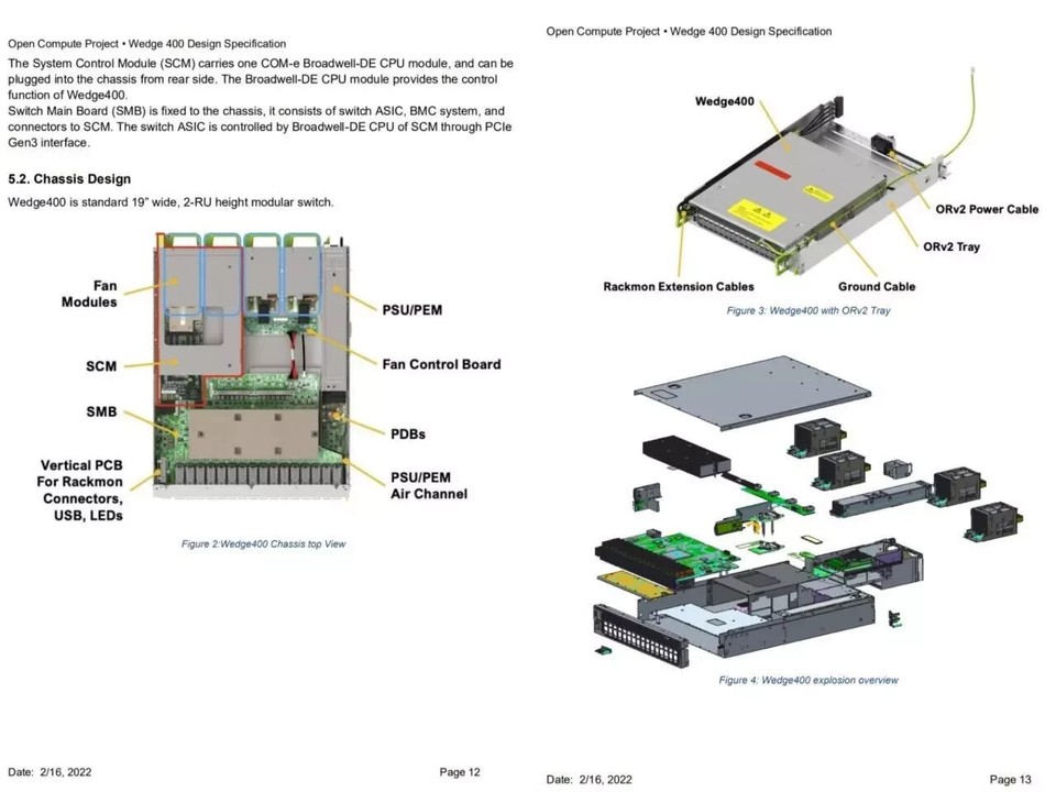 Lot of 2 - OCP Wedge400 48-Port QSFP 100G 200G 400GbE Top Rack Switch ...