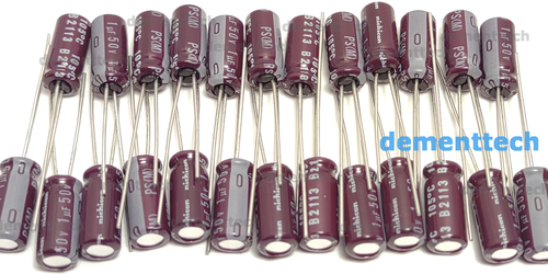 25x Nichicon PS 1uF 50V radial 105C Capacitors caps 5mm 5x11 Low-ESR ...