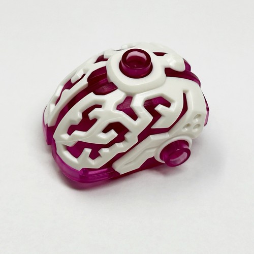 LEGO Minifigure Mod Head Alien Cyber Brain Molded White Fissures Trans ...