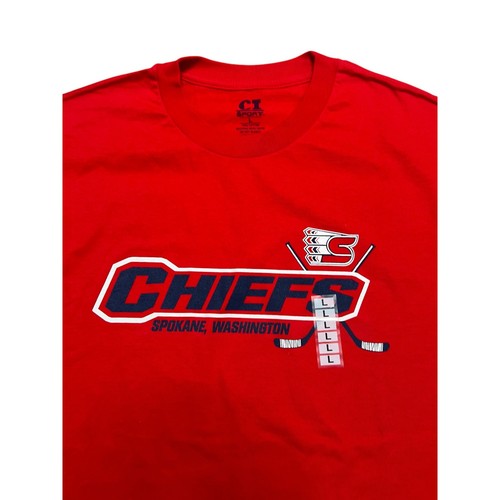 Spokane Washington Chiefs Hockey Red Logo T-Shirt (NWT) - size L | eBay