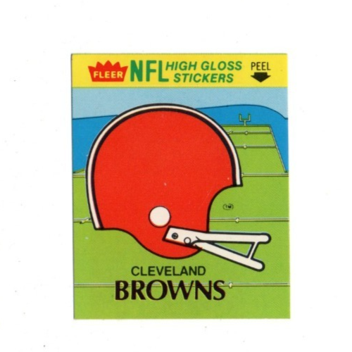 1981 Fleer Team Action Stickers Helmet Schedule Back Cleveland Browns ...
