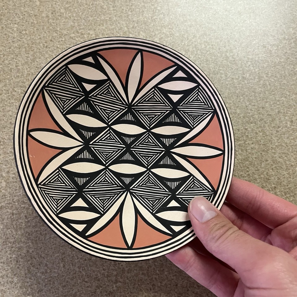 Vtg Native American Dean Reano Acoma Pueblo Art FULL SIZE Pottery Bowl ...