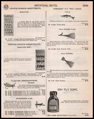 1948 Marathon Bait Wausau Wisconsin Crappie Minnow Fly Fishing Lures ...