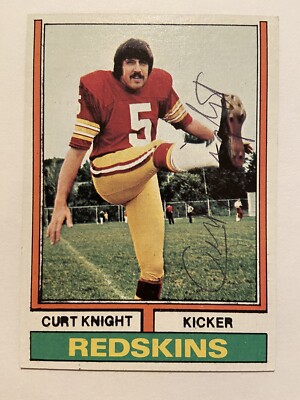 CURT KNIGHT Hand Signed 1974 Topps #33 Redskins Coast Guard Autograph ...