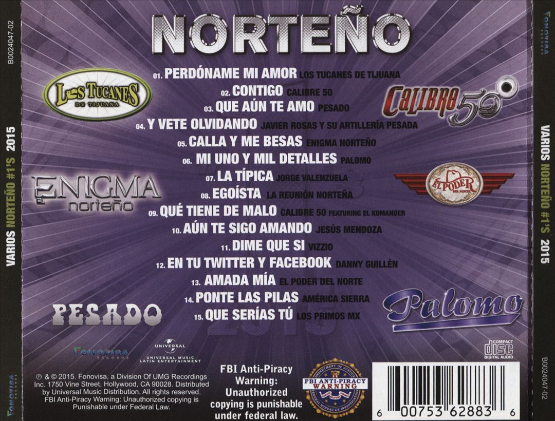 VARIOUS ARTISTS NORTEÑO NO. 1'S 2015 NEW CD 600753628836| eBay