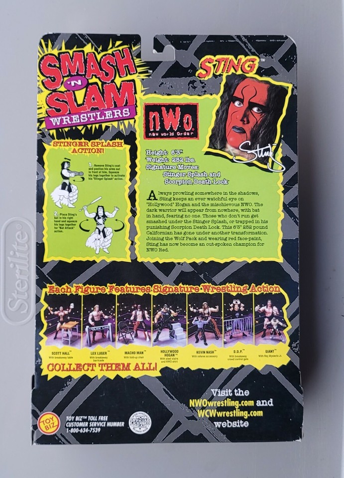 wcw wwf ljn classic superstars smash 'n slam red face sting wrestling ...