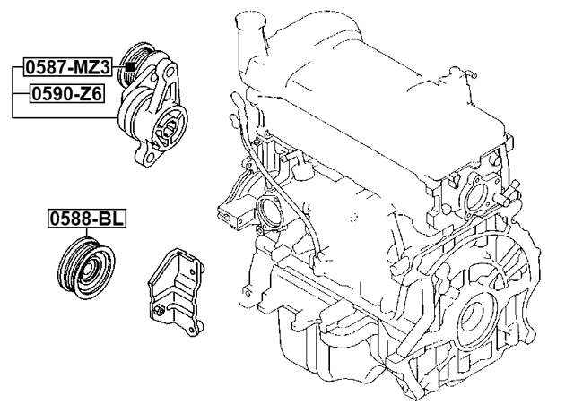 Belt Tensioner Fits Mazda ZJ01-15-980D | eBay