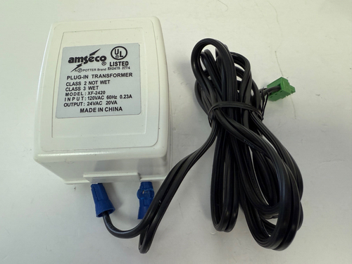 AMSECO XF-2420 PLIG-IN TRANSFORMER INPUT 120VAC 60HZ .23A OUTPUT 24VAC ...