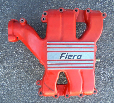 85 88 Pontiac Fiero V6 Upper Engine Intake Manifold Red 2.8 | eBay