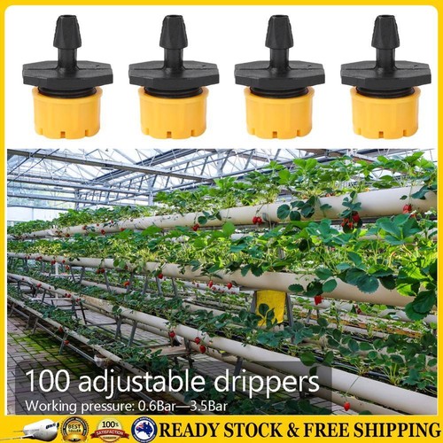 100pcs Adjustable Water Dropper Irrigation Hose Drip Head (Yellow) *AU ...
