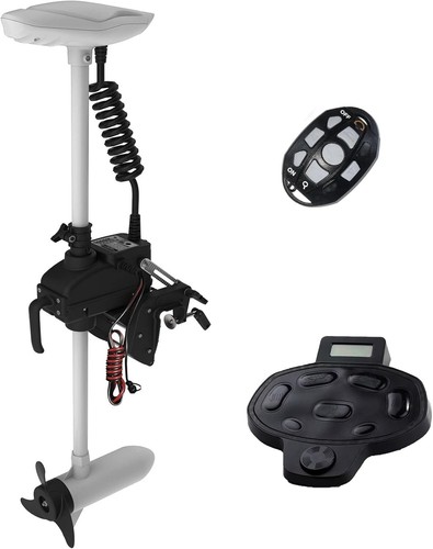 AQUOS Haswing White 12V 55lbs 26" Transom Trolling Motor &Remote & Foot ...