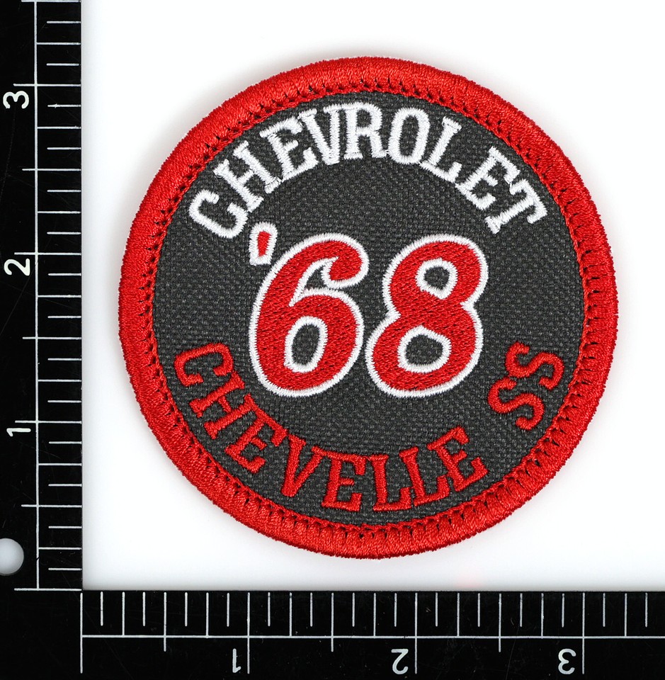 1968 Chevrolet Chevelle SS Embroidered Patch Dark Gray/Red Iron-On Sew ...