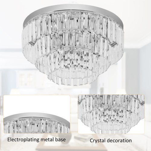 Crystallite Chandelier 7 Light Ceiling Light w/ E14 Fitting Living Room ...