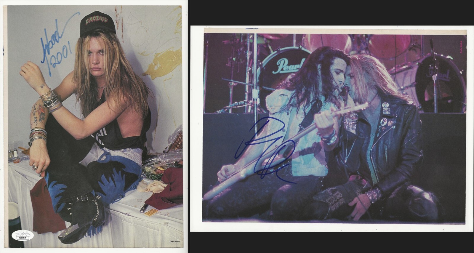 Sebastian Bach & Rachel Bolan of Skid Row REAL SIGNED Mag Pinup Photo ...