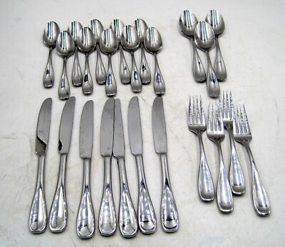 24 Pieces Oneida Voss Stainless Steel Flatware Set Fork Spoon | eBay