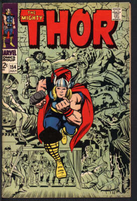 THOR #154 7.0 // JACK KIRBY + VINCE COLLETTA COVER ART MARVEL 1968 | eBay