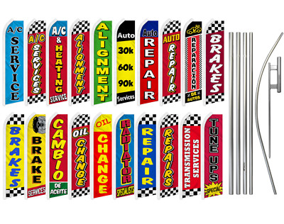 Mechanic Services Swooper Feather Flutter Flag Pole Kit Automotive ...