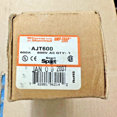 Ferraz Shawmut Amp-Trap AJT600 600A 600V Class J Time Delay Fuse *NEW ...