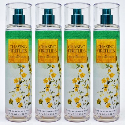 4 Bath & Body Works CHASING FIREFLIES Fine Fragrance Mist Body Spray 8 ...