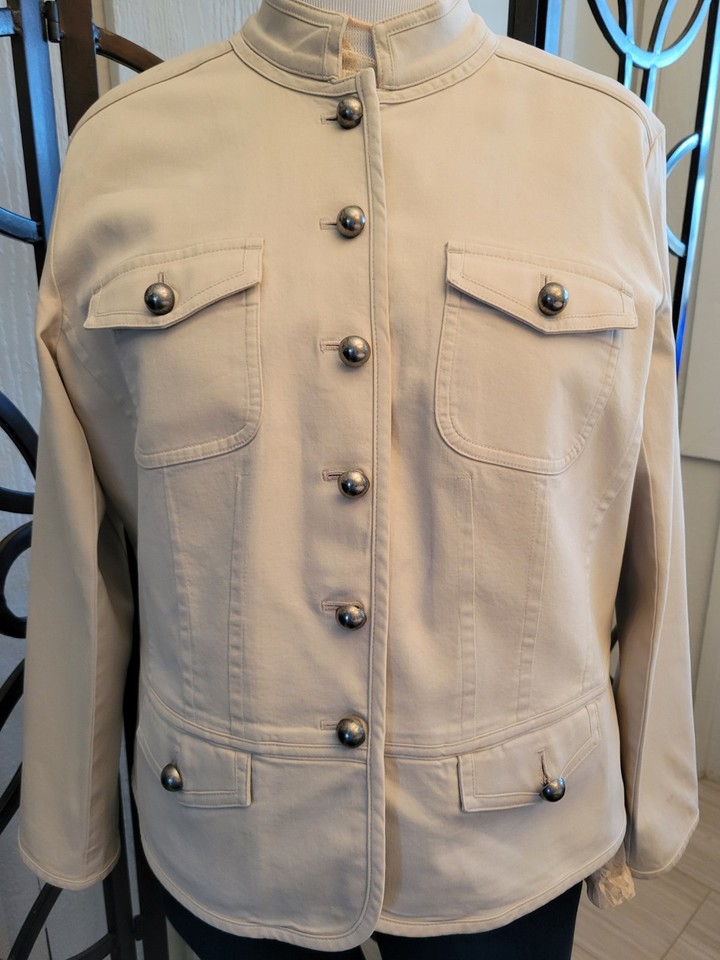 Vintage Talbots Stretch Military Jacket Women 1X | eBay