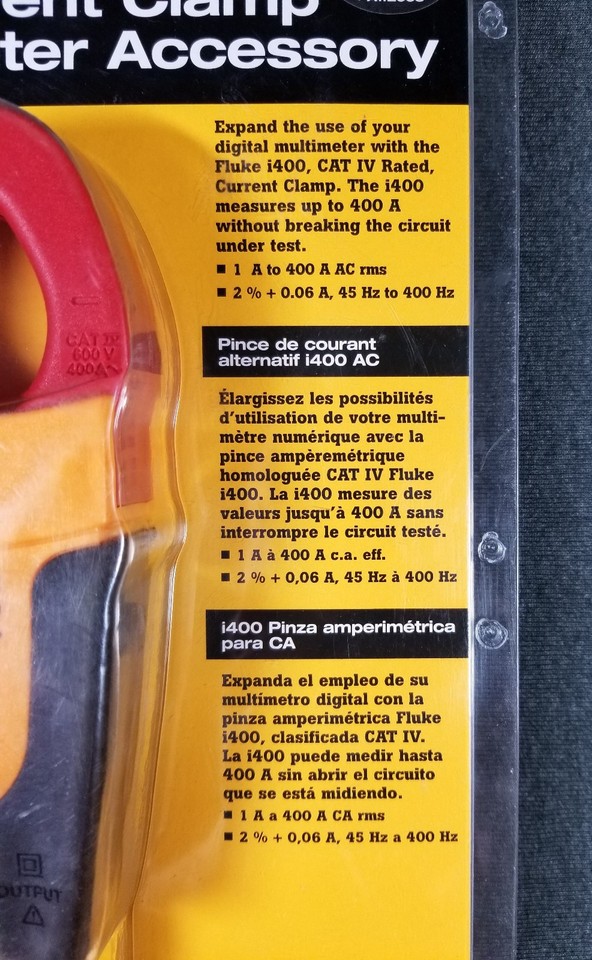 FLUKE ~ i400 400 Amp AC Current Clamp Multimeter Accessory | eBay