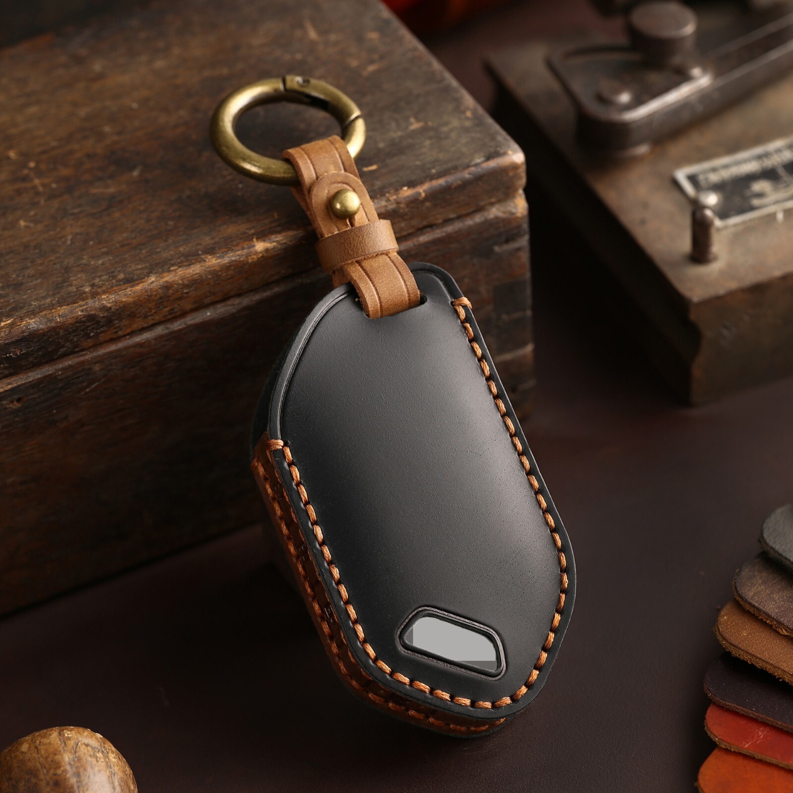 7Button Leather Car Key Fob Cover Case For Kia EV9 Picanto GT Line ...