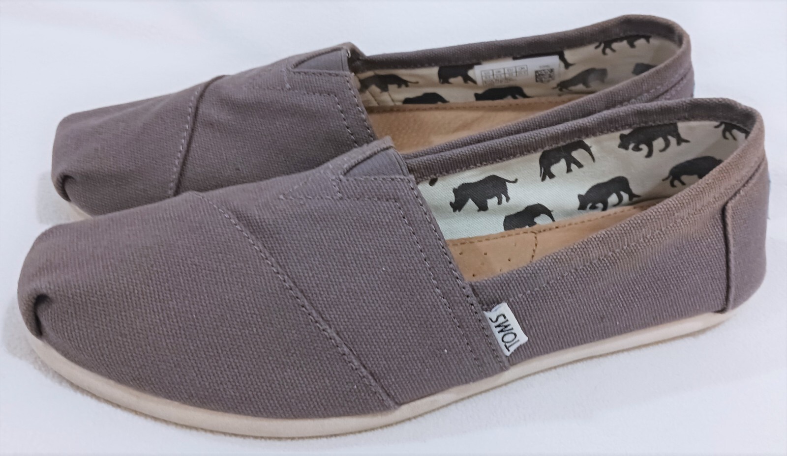 Brown fabric Toms Alpargata lightweight espadrille lo… - Gem