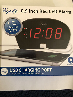 30024 Equity by La Crosse AC Powered 0.9" Red LED Display Alarm Clock ...