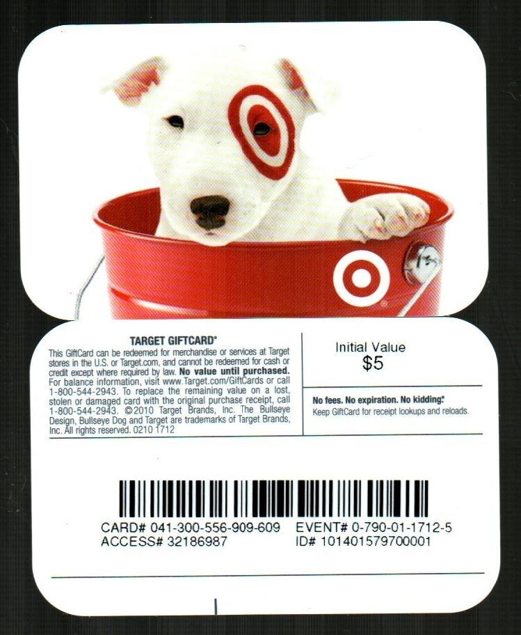 TARGET Bullseye in a Bucket ( 2010 ) Gift Card ( $0 ) - RARE | eBay