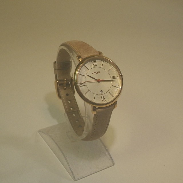 Fossil ES3870 Jacqueline Women's Leather Analog Beige Dial Quartz Watch ...