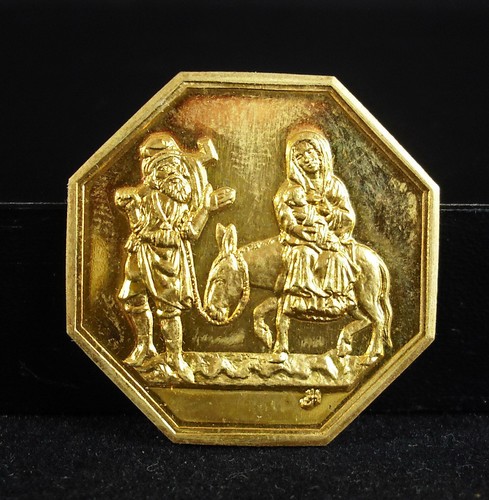 Medal Token Greeting New Year Token Jesus Marie Joseph Donkey Bethlehem ...