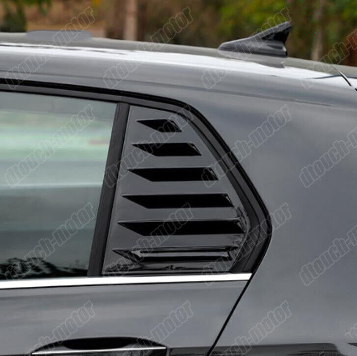 Gloss Black For 2014-2019 Golf MK7 7.5 GTI Window Louver Rear Side Vent ...